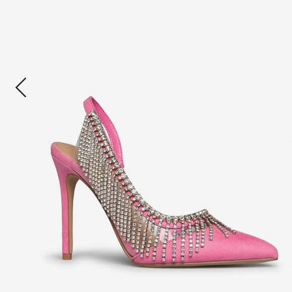 Shoes | Elegant Pink Stiletto Heels With Rhinestone Detailing | Poshmark